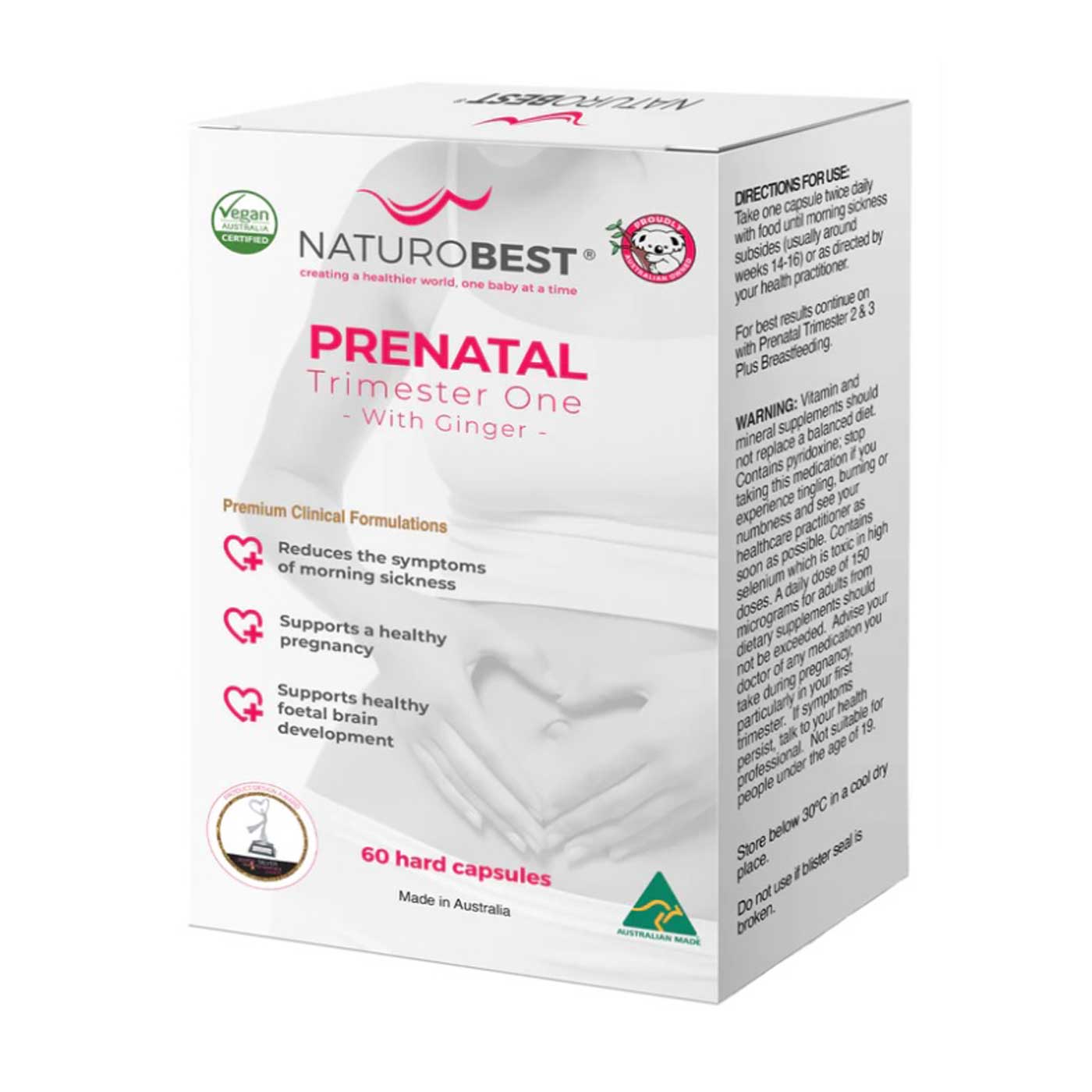 Naturo Best Prenatal Trimester One with Ginger — Wicked NRG Supplements ...