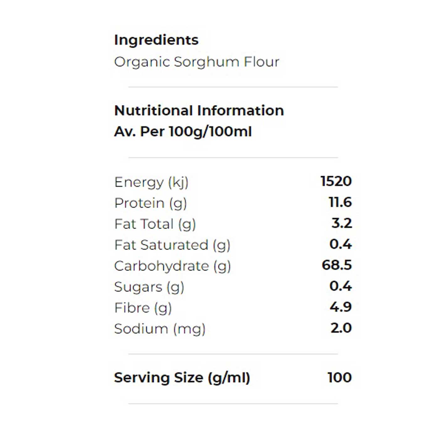Organic Sorghum Flour — Wicked NRG Supplements & Nutrition