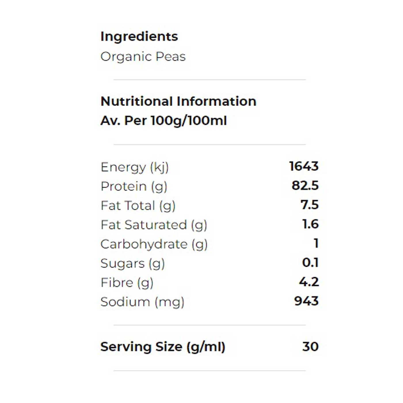 Organic Sprouted Pea Protein Powder — Wicked NRG Supplements & Nutrition